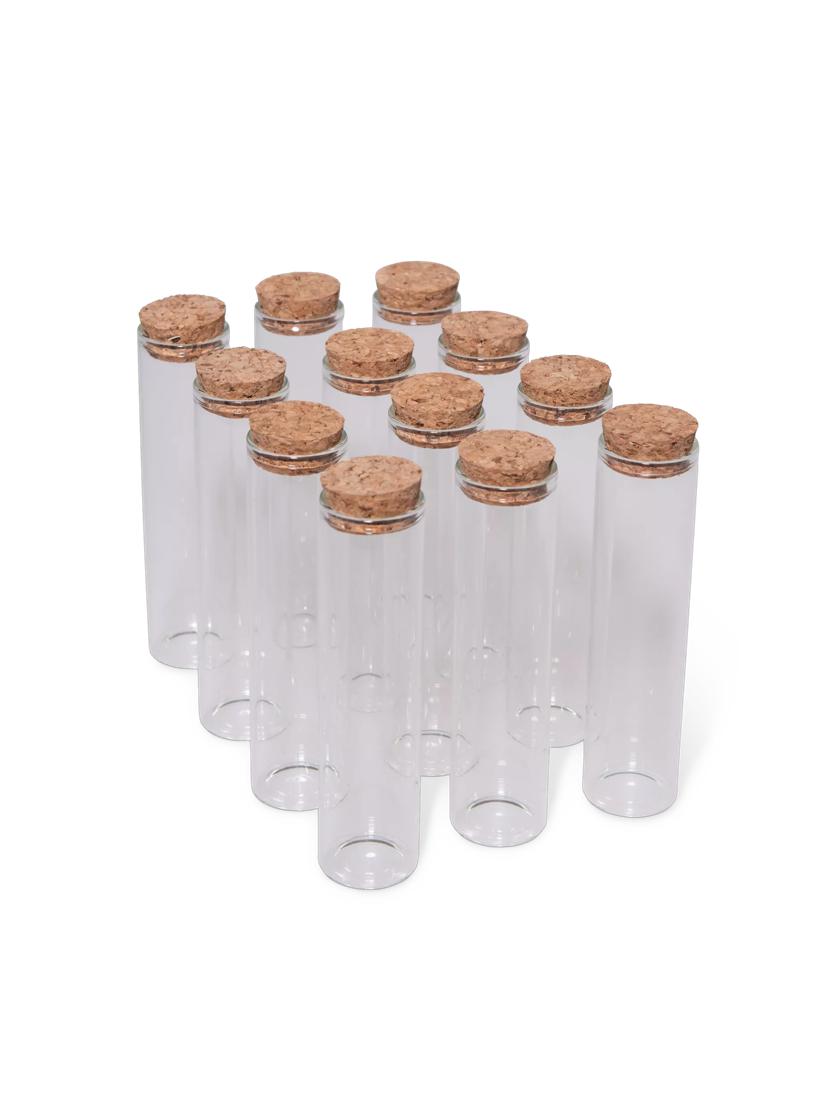 Bamboo Seed Saver Large Glass Vials, Set of 12