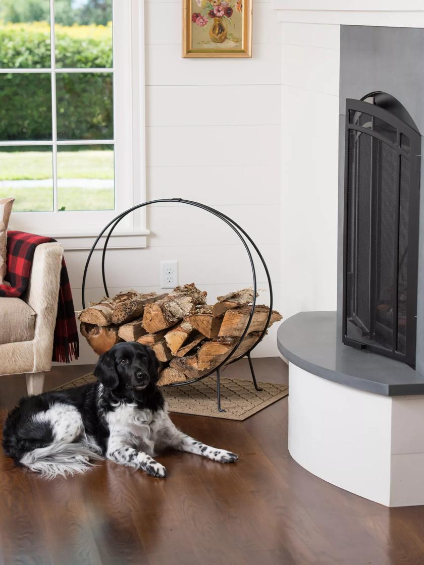 Round Firewood Rack - Hoop Log Rack - Circular Firewood Rack